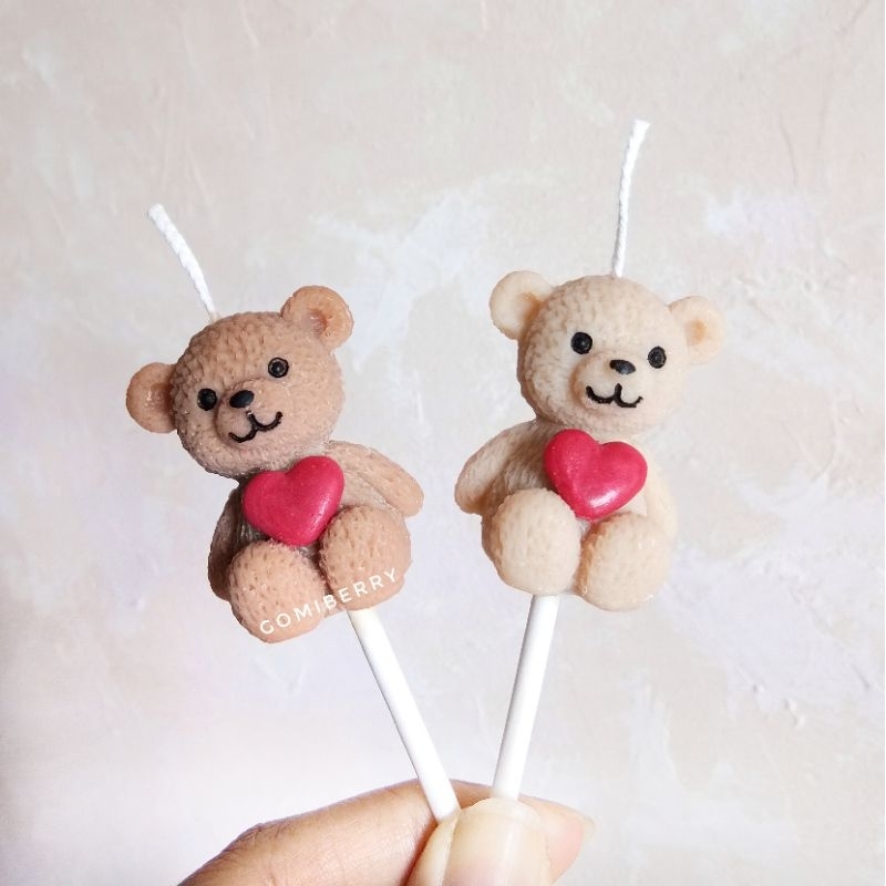 Jual Lilin Beruang Teddy Bear Topper Kue Ulang Tahun | Shopee Indonesia