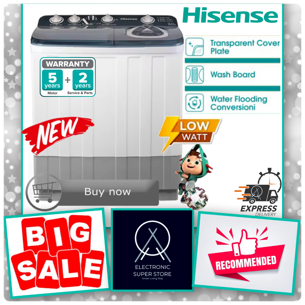 Jual MESIN CUCI HISENSE 2 TABUNG TOP LOAD 11KG WSRB1113UB WSRB 1113 UB ...