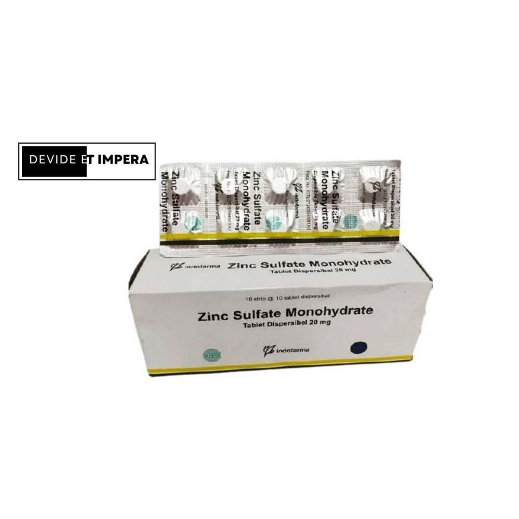 Jual Zink Zinc Sulfate 20mg / 1 Strip / 10 Tablet | Shopee Indonesia