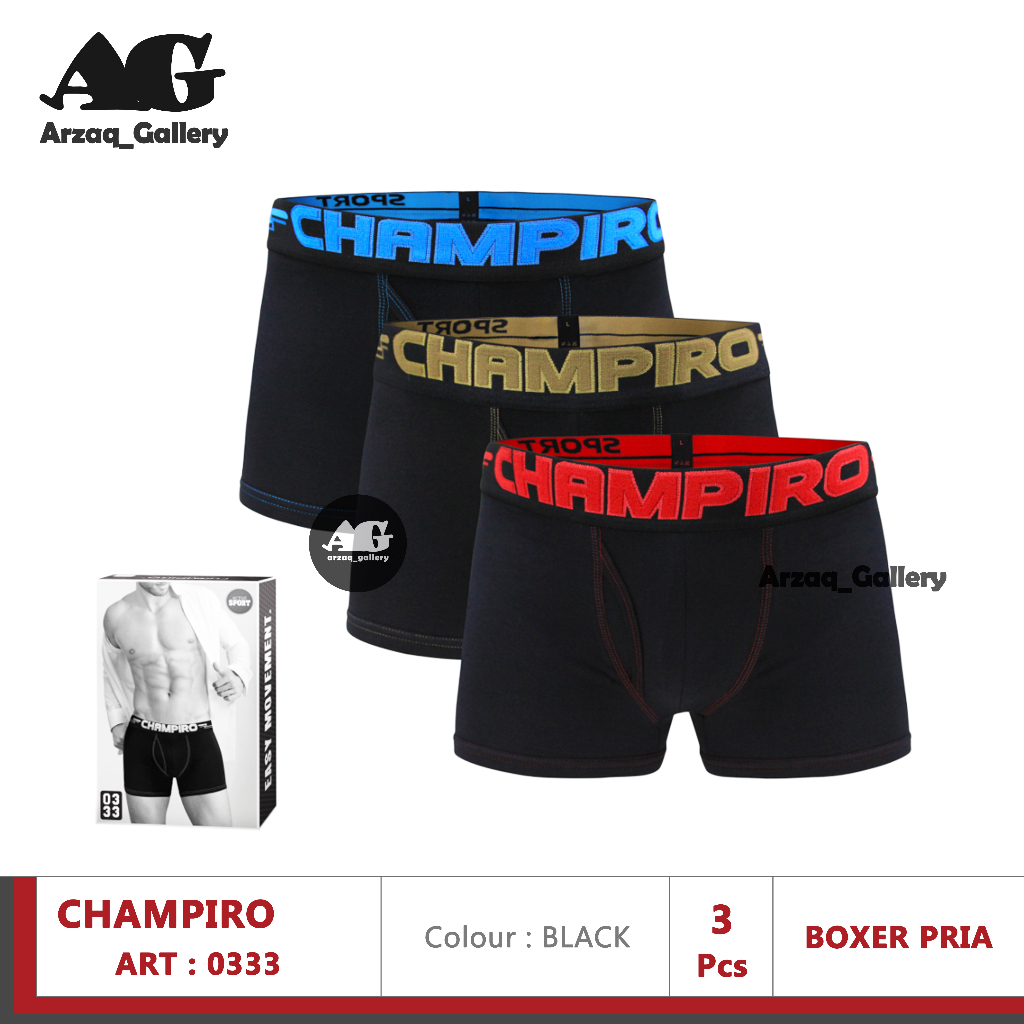 Jual ( 3pc ) Boxer Champiro C.0333-C | Boxer Pria | CD Boxer | Champiro ...