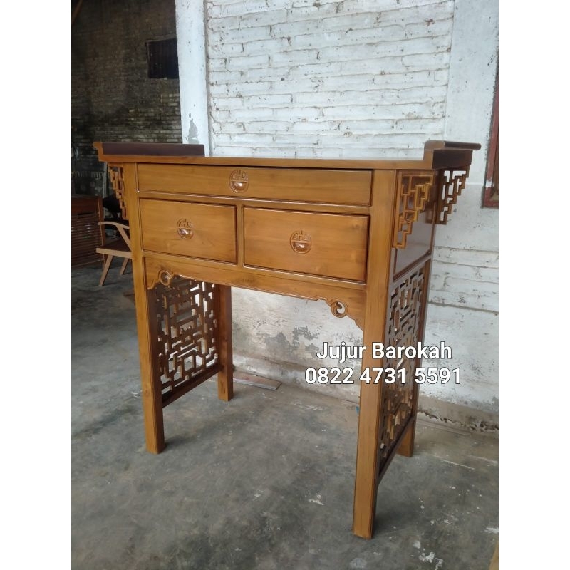 Jual Altar Meja Sembahyang Kayu Jati Ukir Minimalis Jujur Barokah ...