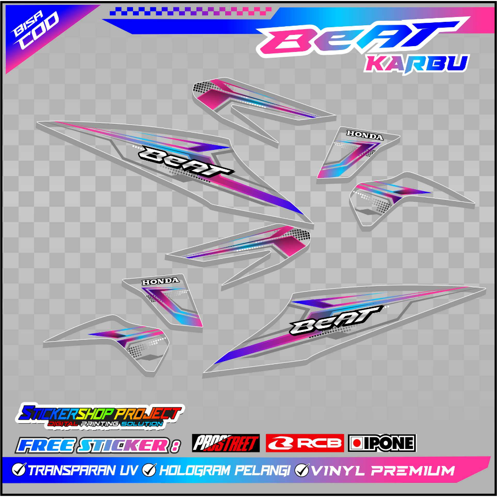 Jual STRIPING VARIASI MOTOR HONDA BEAT KARBU /STICKER LIST HONDA BEAT ...