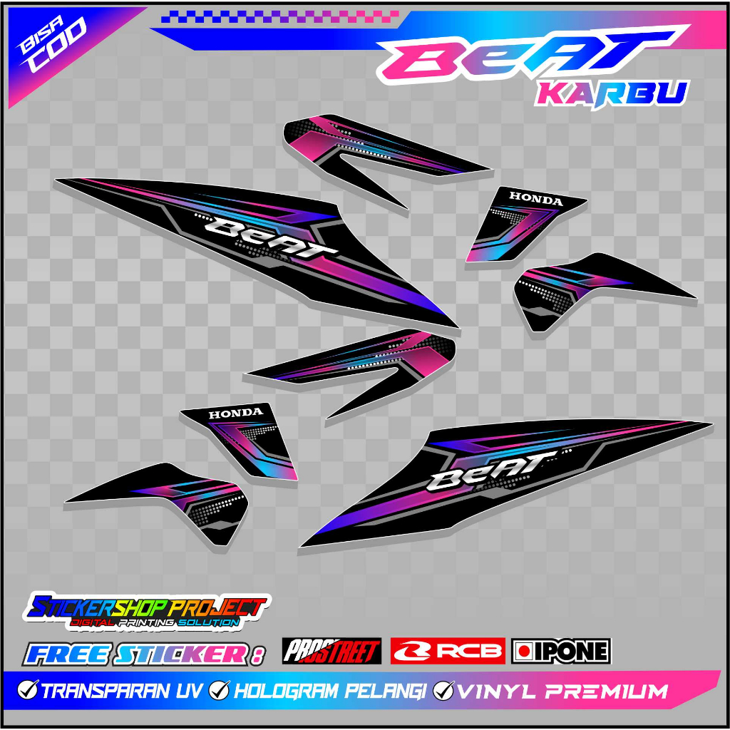 Jual STRIPING VARIASI MOTOR HONDA BEAT KARBU /STICKER LIST HONDA BEAT ...