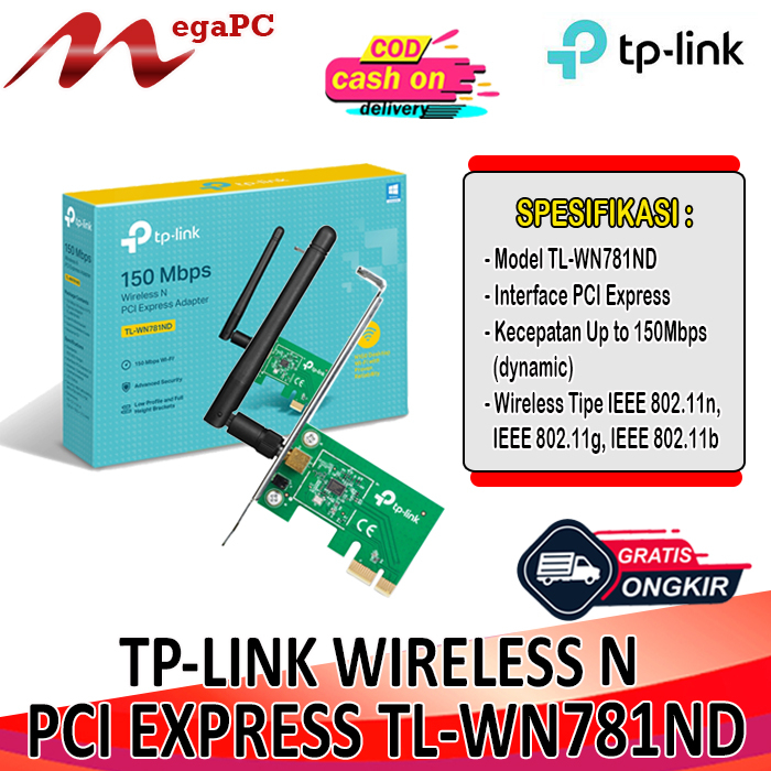 Jual Tp-Link Wireless N PCI Express WiFi TL-WN781ND 150Mbps | Shopee ...