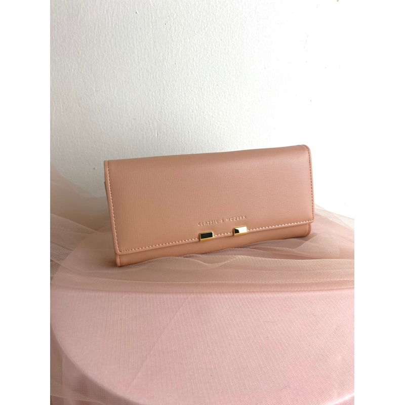 Jual Dompet Panjang Classic Modern Tailian in Dusty Pink Import Premium ...