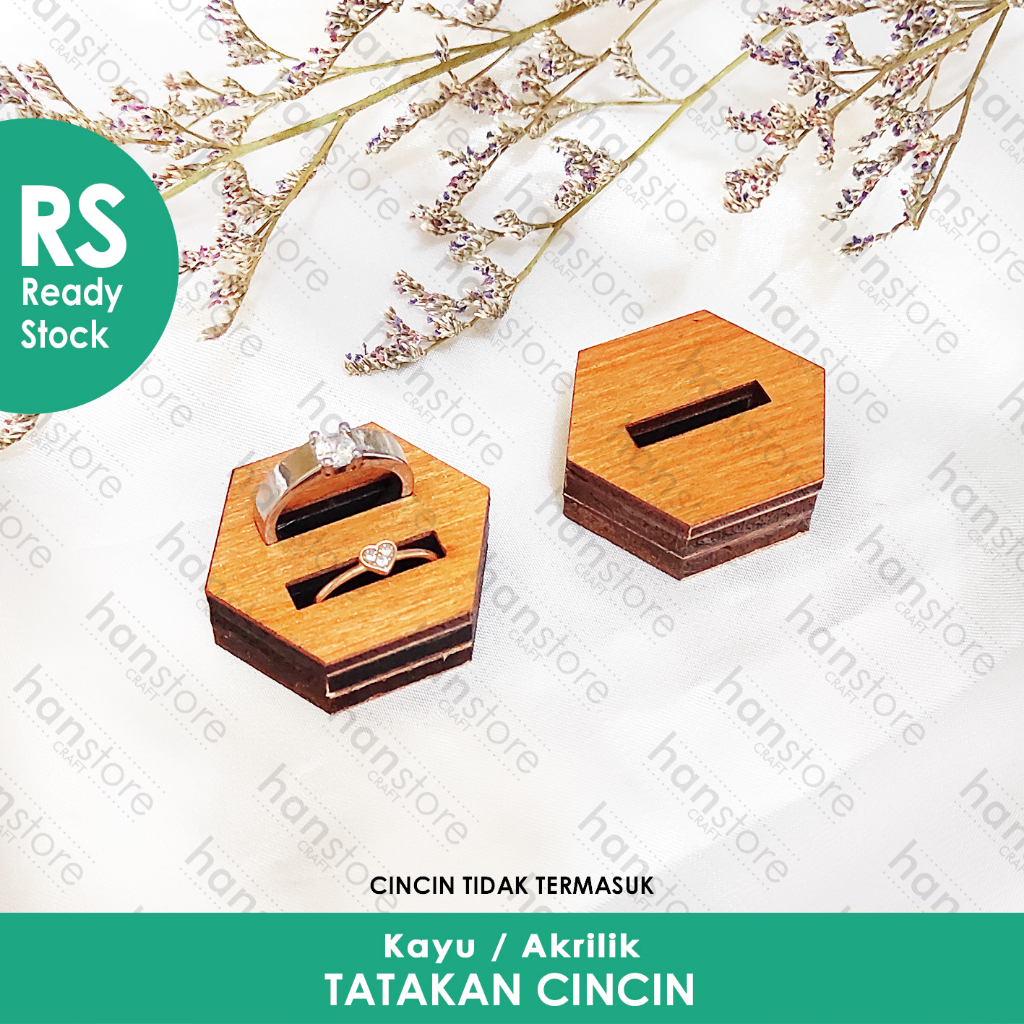 Jual RS 4 x 3,5 cm Tatakan Alas Cincin HEXAGON / Ring Display / Ring ...