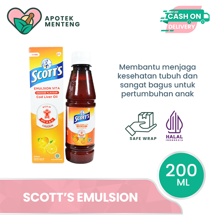 Jual Scott's Emulsion 200 Ml - Suplemen Untuk Pertumbuhan Tinggi Badan ...