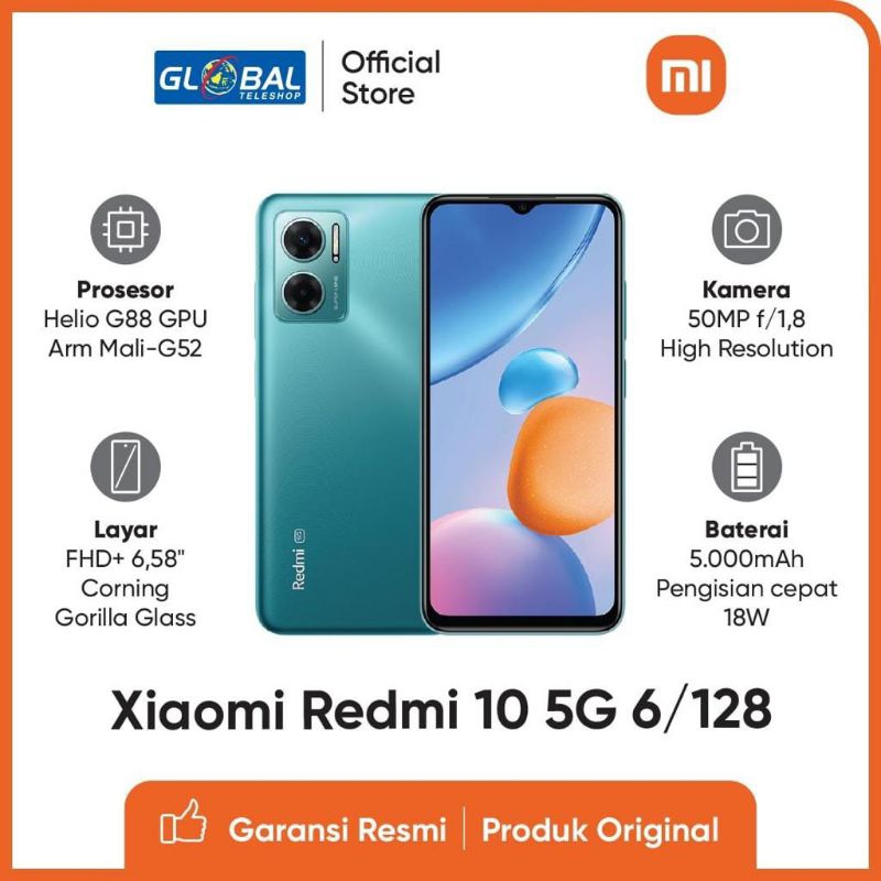 Jual Xiaomi Redmi 10 5G Smartphone 6/128GB Garansi Resmi | Shopee Indonesia