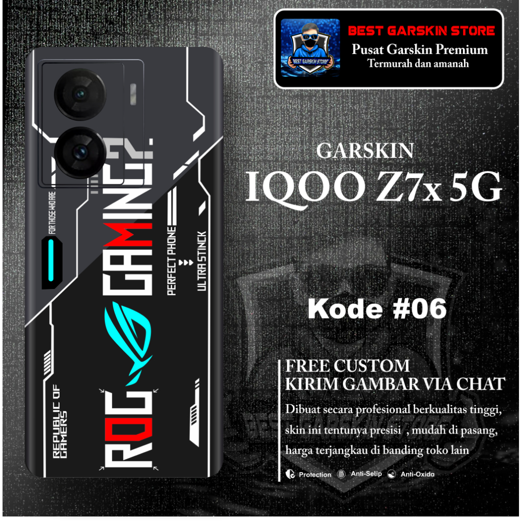 Jual (Isi 2 Pcs) Garskin Stiker IQOO Z7x 5G Motif 06-10 ( Bisa Request ...