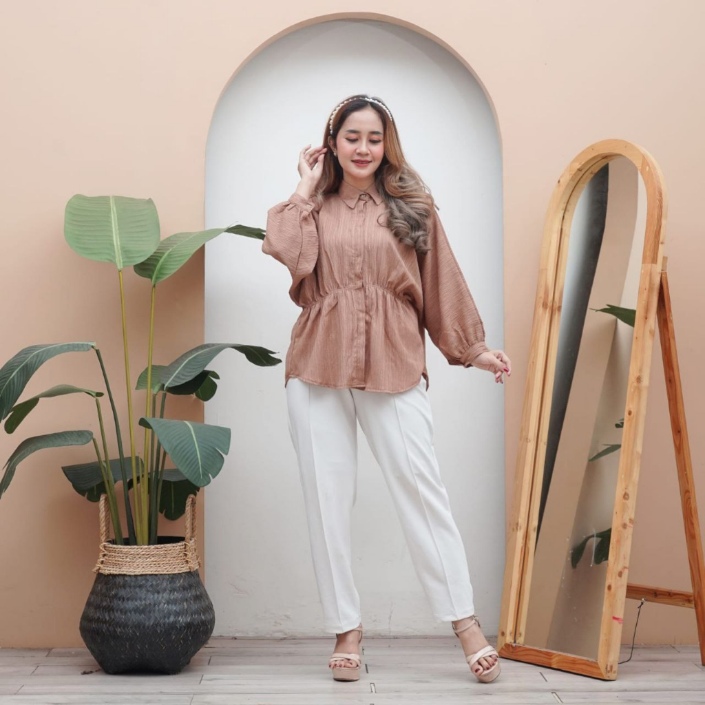 Jual Atasan Wanita Oversize Baby Crush - Kemeja Wanita Oversize Kerut ...