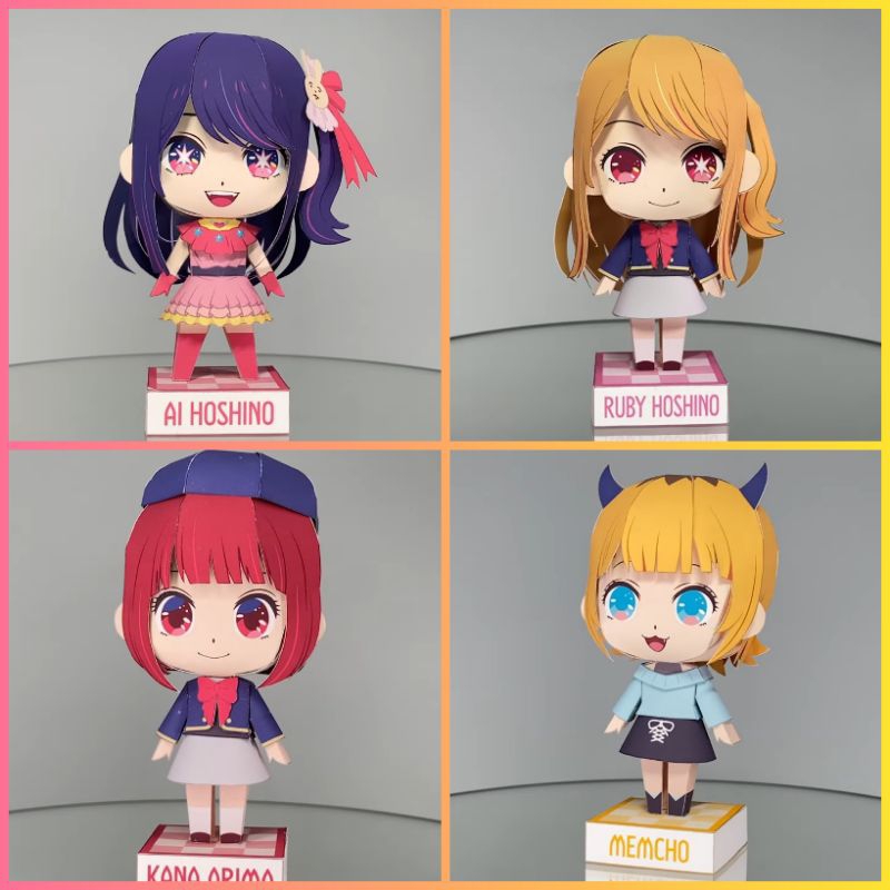 Jual Oshi No Ko Anime Figure Mainan Miniature Kertas Kertas Papercraft Shopee Indonesia