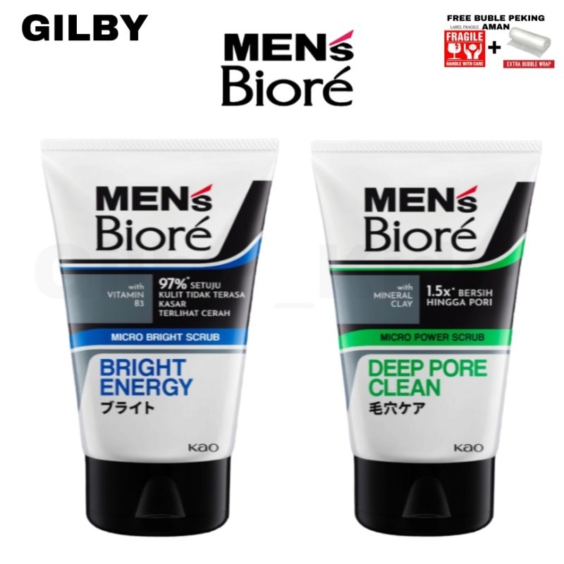 Jual Biore Men'S Double Scrub Facial Foam 100gr | Shopee Indonesia
