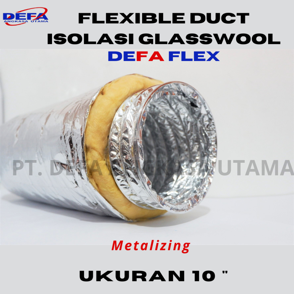 Jual Flexible Duct Isolasi Glasswool 10inch/ Selang Flexible duct ...