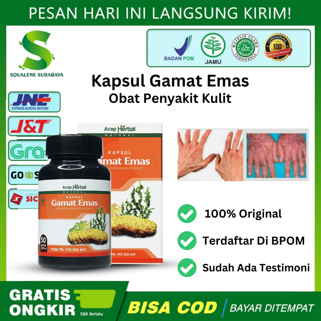Jual Kapsul Gamat Emas - Obat Penyakit Kulit Gatal gatal Alergi Eksim ...