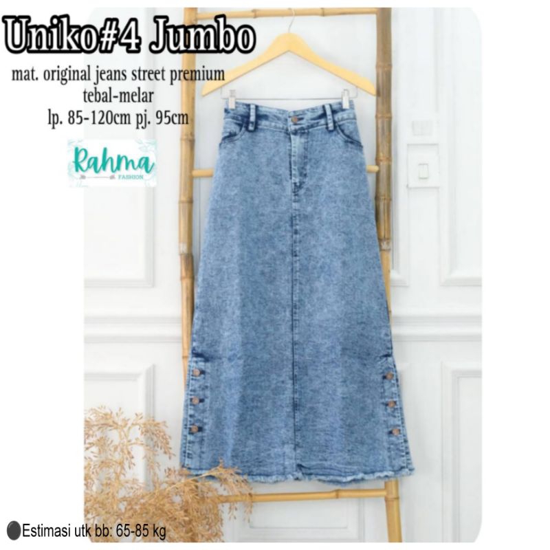 Jual PROMO!! ROK JEANS JUMBO PREMIUM.ROK SPAN JUMBO MODEL TERBARU.BAHAN ...