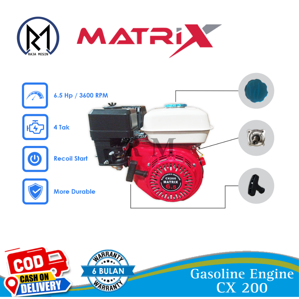 Jual Mesin Penggerak / Gasoline Engine Matrix CX200 6.5HP/Gasoline ...