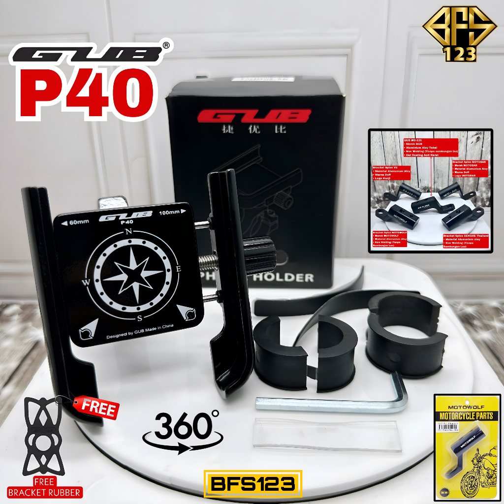 Jual GUB P40 Holder Handphone FULL Aluminium Aloy Dudukan Ponsel 360 ...