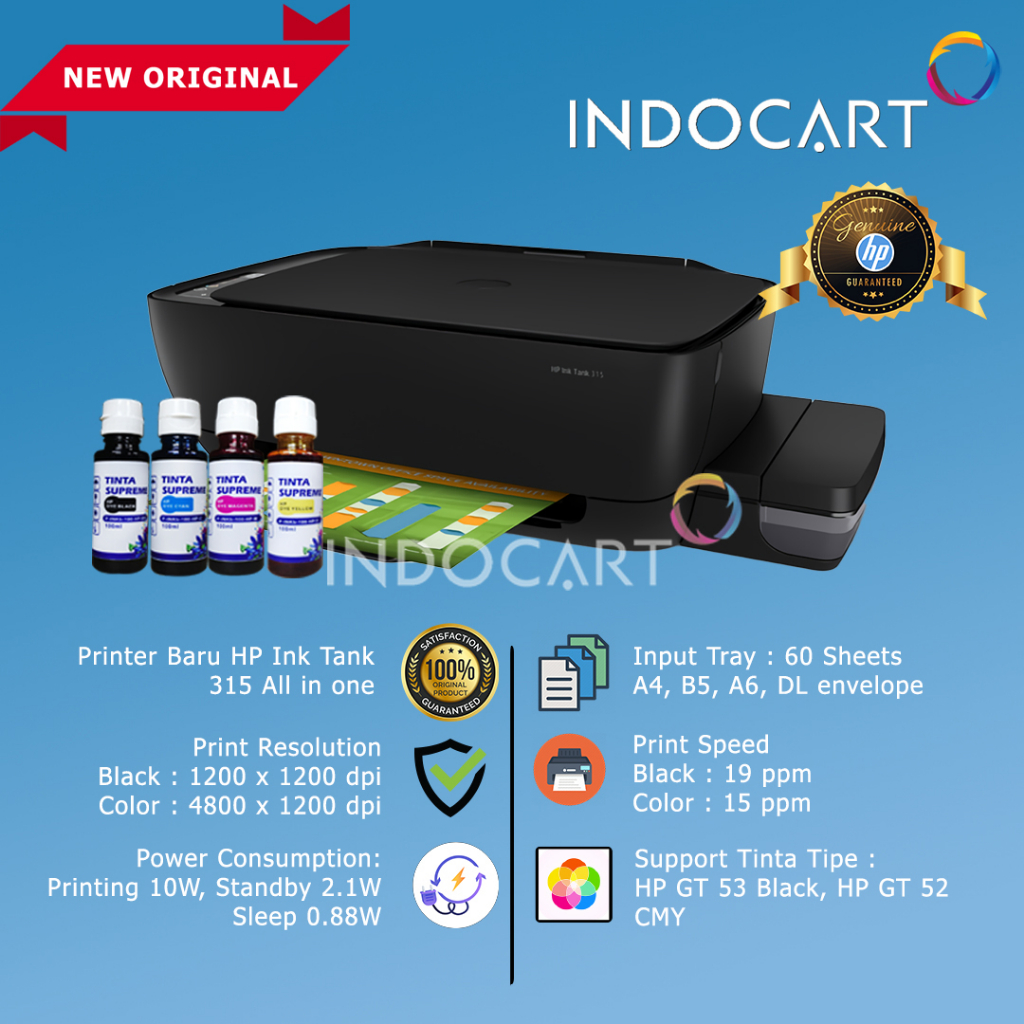 Jual Printer HP Ink Tank 315 All in one Print Scan Copy | Shopee Indonesia