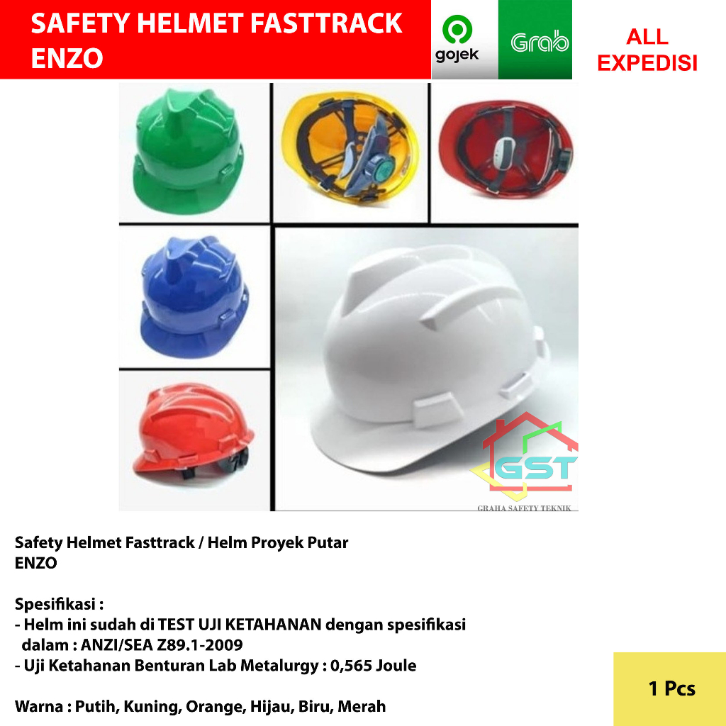 Jual ENZO safety helmet fasttrack / helm proyek putar | Shopee Indonesia