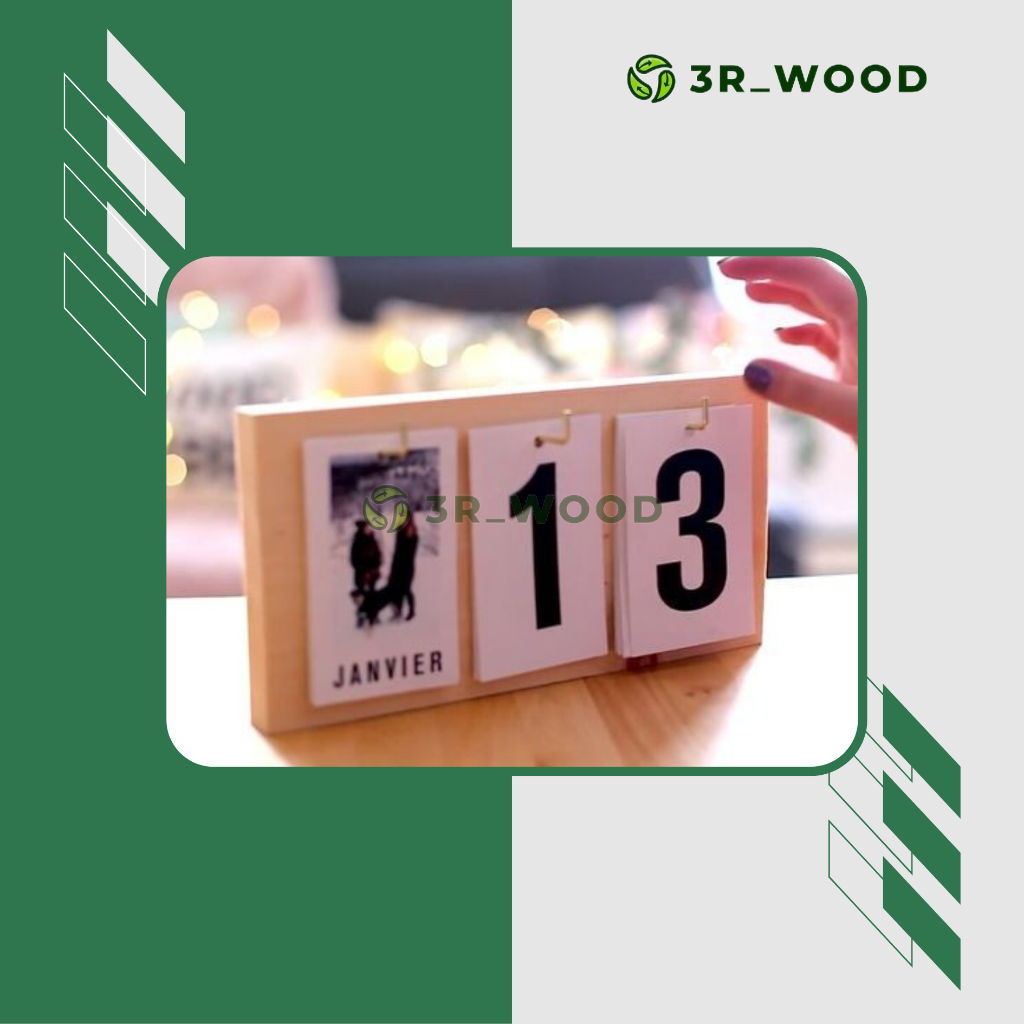 Jual Kalender Kayu H/Dekorasi Gantungan Lucu/Menu Café/No Meja/Nomor ...