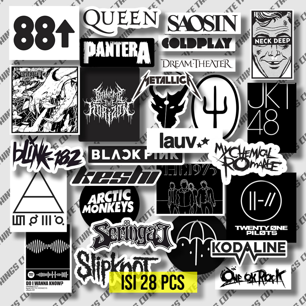 Jual 28pcs Sticker pack hype music BMTH Seringai Neckdeep untuk LAPTOP ...