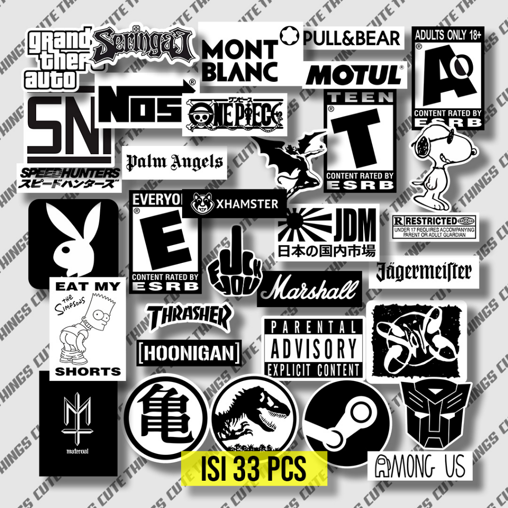 Jual 33pcs Sticker pack hype aestetik JDM PLAYBOY snoopy untuk LAPTOP ...