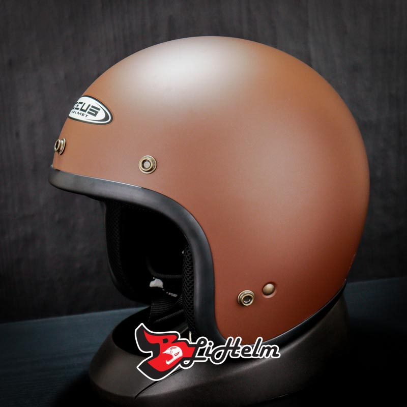 Jual HELM ZEUS ZS 385C SOLID MATT BROWN | RETRO CLASSIC | Shopee Indonesia