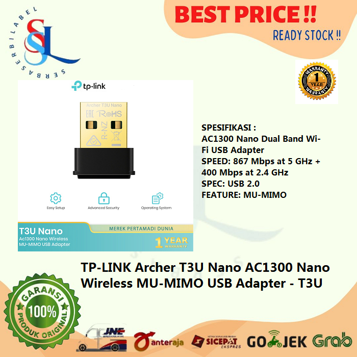 Jual TP-LINK Archer T3U Nano AC1300 Nano Wireless MU-MIMO USB Adapter ...