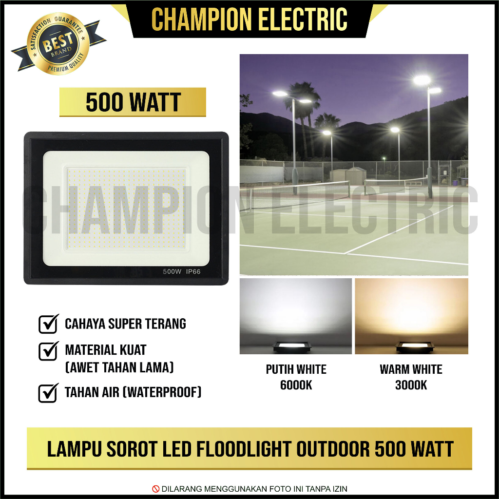 Jual Lampu Sorot LED 500W Flood Light Tembak Outdoor 500 Watt | Shopee Indonesia