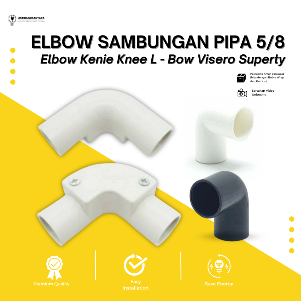 Jual Elbow Kenie Knee L - Bow Visero 20mm / 17mm Sambungan Pipa Listrik ...