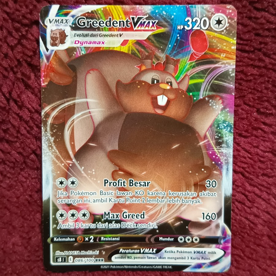 Jual Greedent VMAX v max RRR s8 - Pokemon TCG Indonesia foil holo ...
