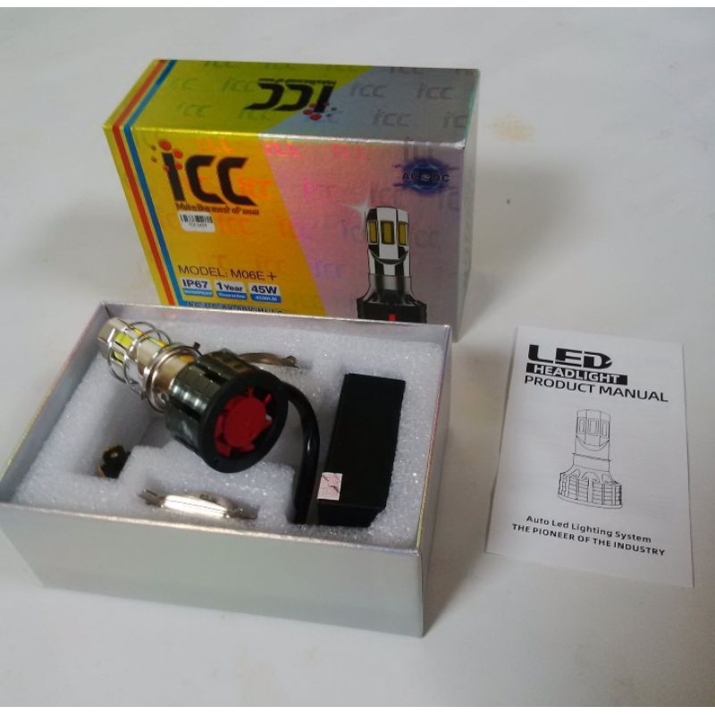 Jual lampu LED motor 6 sisi h4 H6 AC DC 45 Watt ICC original super ...