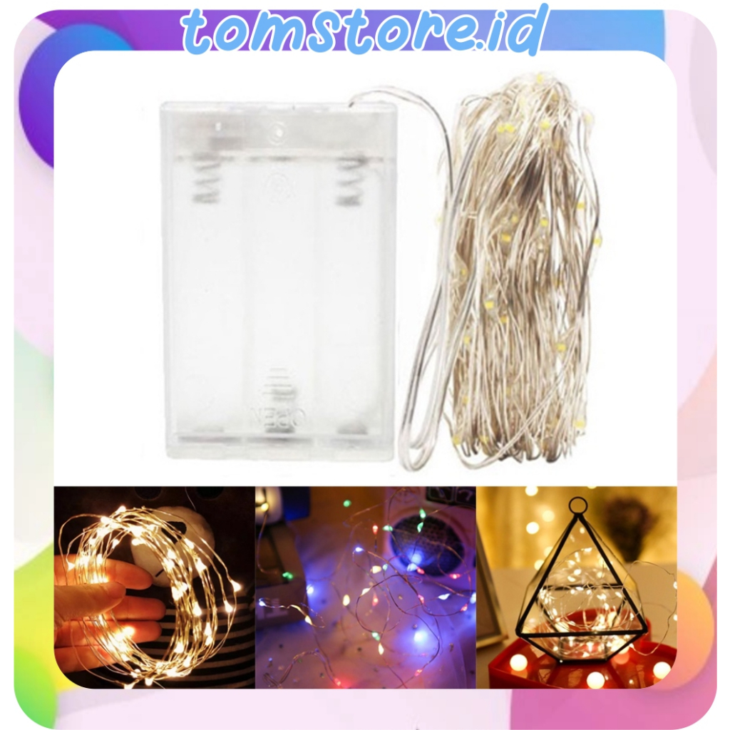Jual TOMSTORE.ID Lampu Tumblr Kawat Mini 10 Meter 100 LED Lampu Hias ...