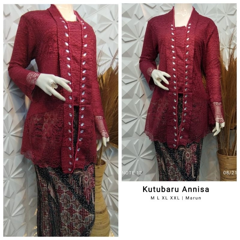 Jual PROMO!!! Setelan kebaya kutubaru burkat pendek mix rok plisket ...