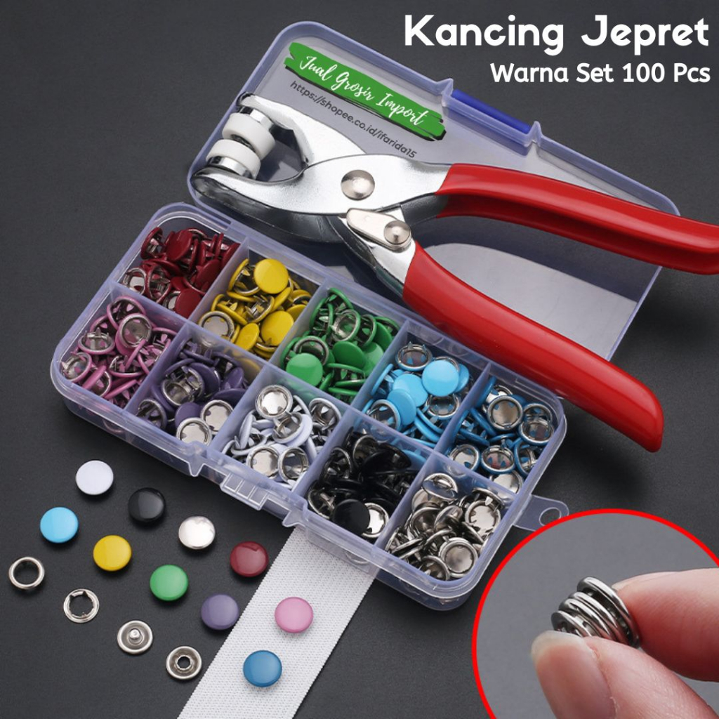 Jual Tang Alat Pasang Press Kancing Jepret Cetet 100 Pcs Anti Karat ...