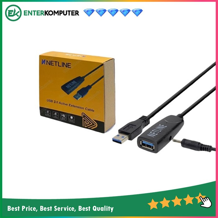 Jual Kabel Perpanjangan USB 3.0 5 Meter (Active) - Merk Netline ...