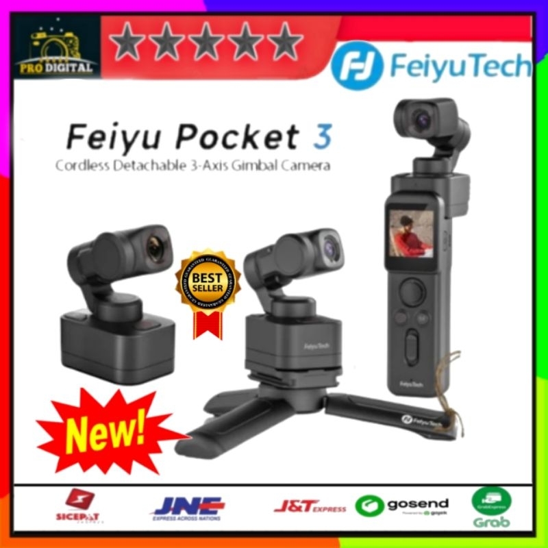 Jual FEIYU POCKET 3 GIMBAL CAMERA ACTION HANDHELD STABILIZER 3 AXIS 4K ...