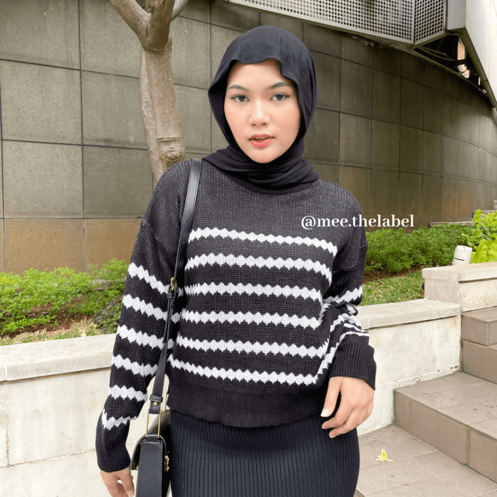 Jual [CUCI GUDANG] Kyra Cardigan | Cardigan Stripe Wanita | Cardigan Garis | Sweater Garis ...