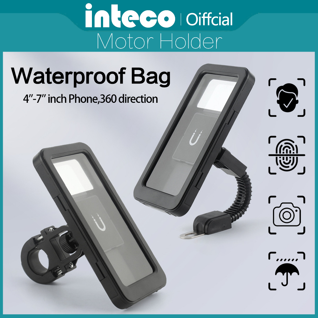 Jual Phone Holder Motor Waterproof Tempat dudukan Hp di stang Sepeda Anti Air Stand dan Spion ...