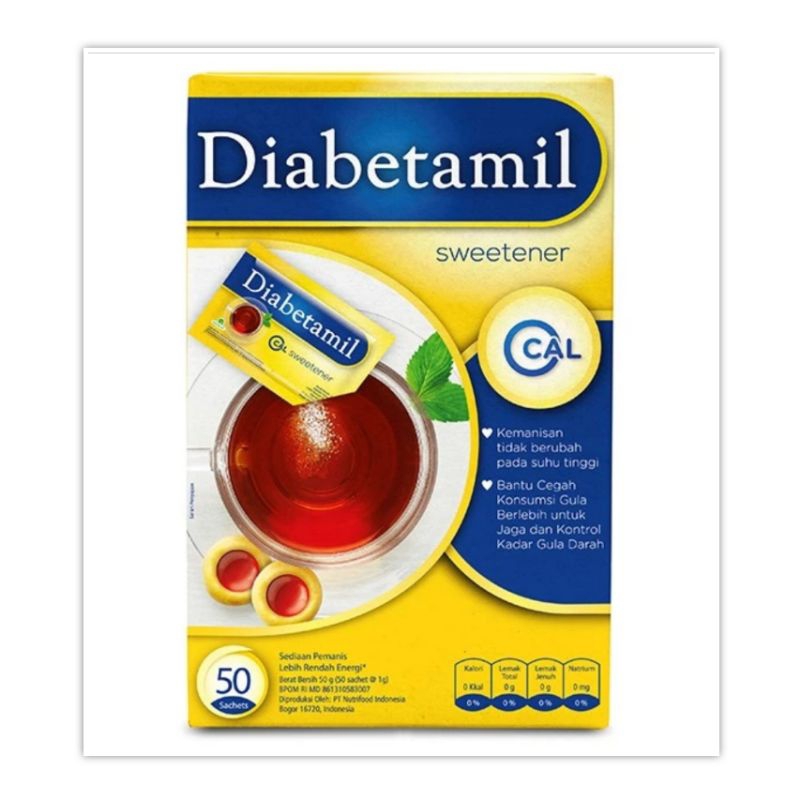 Jual Diabetamil Sweetener 50 sachet gula Diabetes pemanis | Shopee ...