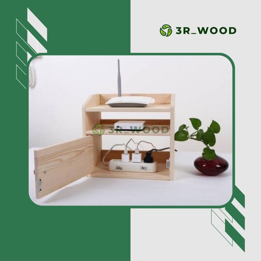 Jual Kotak/Stand/Rak Kayu/Tempat Router Wifi/Tempel Dinding Rapi ...
