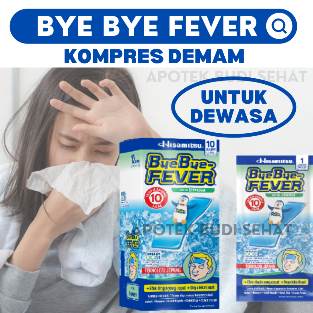 Jual Bye Bye Fever Dewasa Plester Kompres Kepala Demam Meriang Panas ...