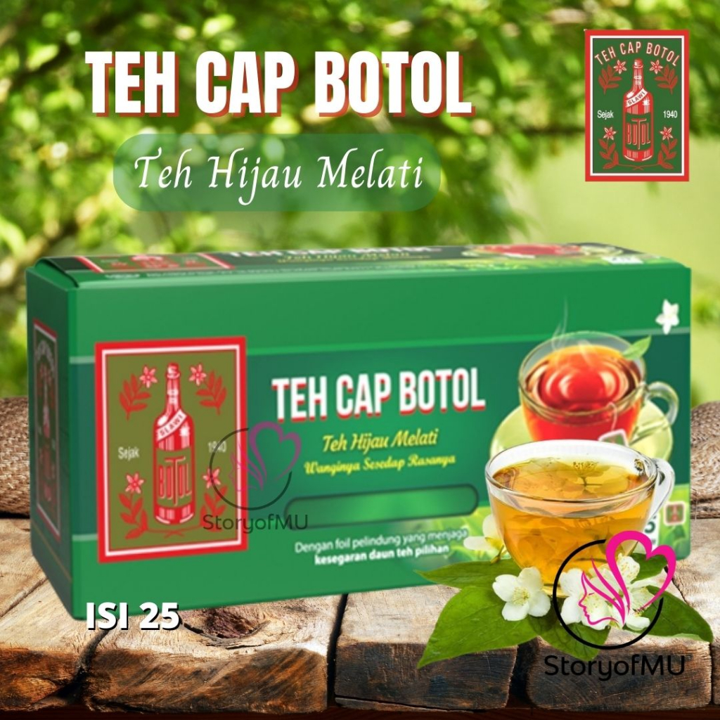Jual TEH CAP BOTOL Teh Hijau Aroma Melati Isi 25 Tea Bags - Teh Celup | Shopee Indonesia