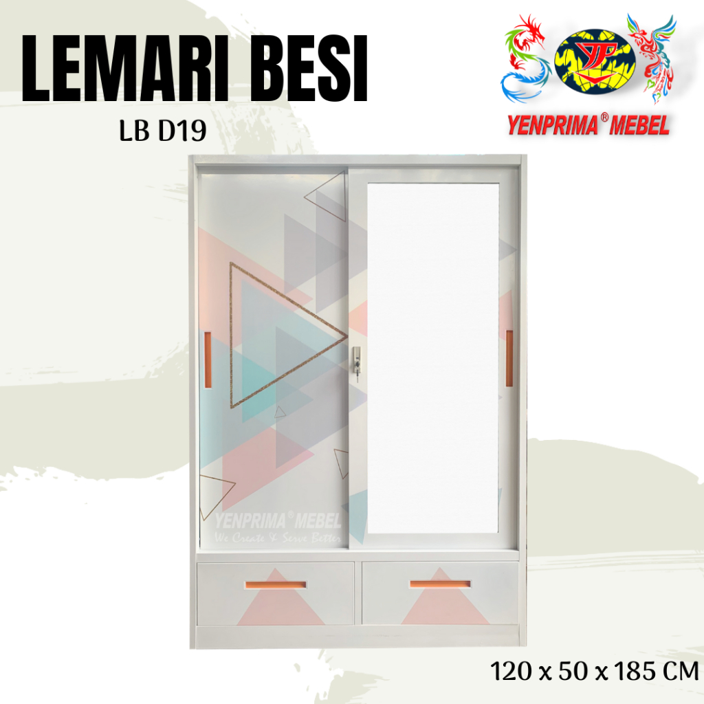 Jual Lemari Pakaian Besi Sliding LB D19 / Lemari Besi / Lemari Pakaian | Shopee Indonesia