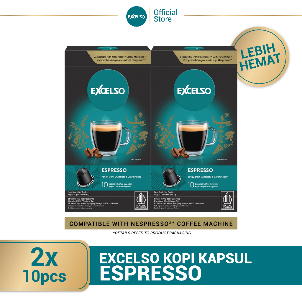 Jual Excelso Kopi Espresso Twin Pack- Nespresso Compatible Coffee ...