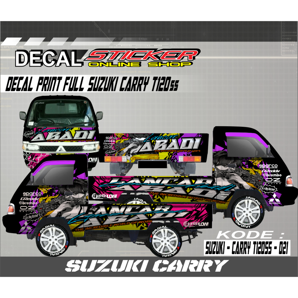 Jual STIKER MOBIL FULTURA SUZUKI CARRY PICK UP DECAL STICKER FULLBODY ...