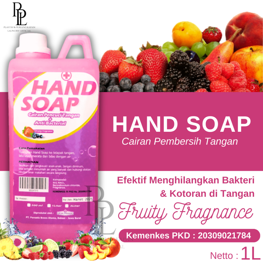 Jual {1 Liter} Sabun Cuci Tangan | Hand Soap Fresh Strawberry | Anti ...