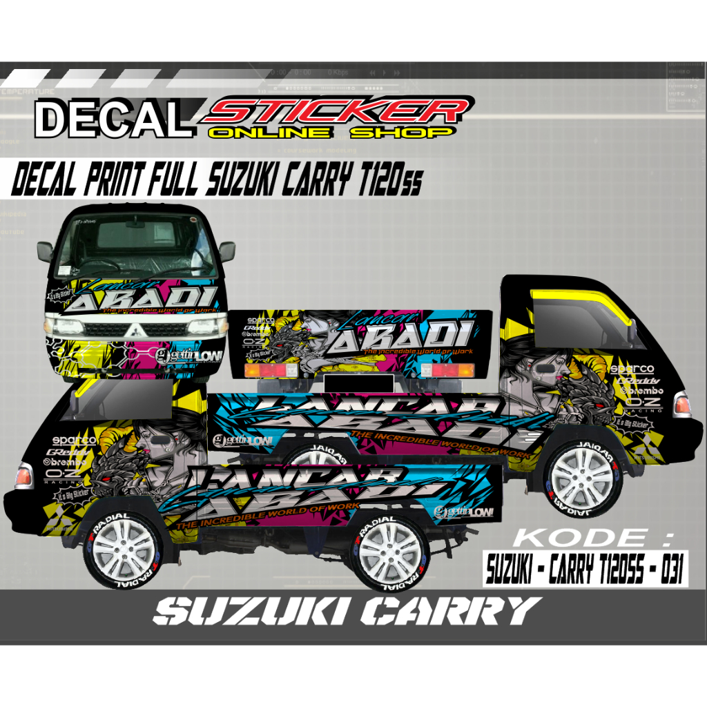 Jual stiker mobil pick up sticker mobil suzuki carry DEKAL PRINTING ...