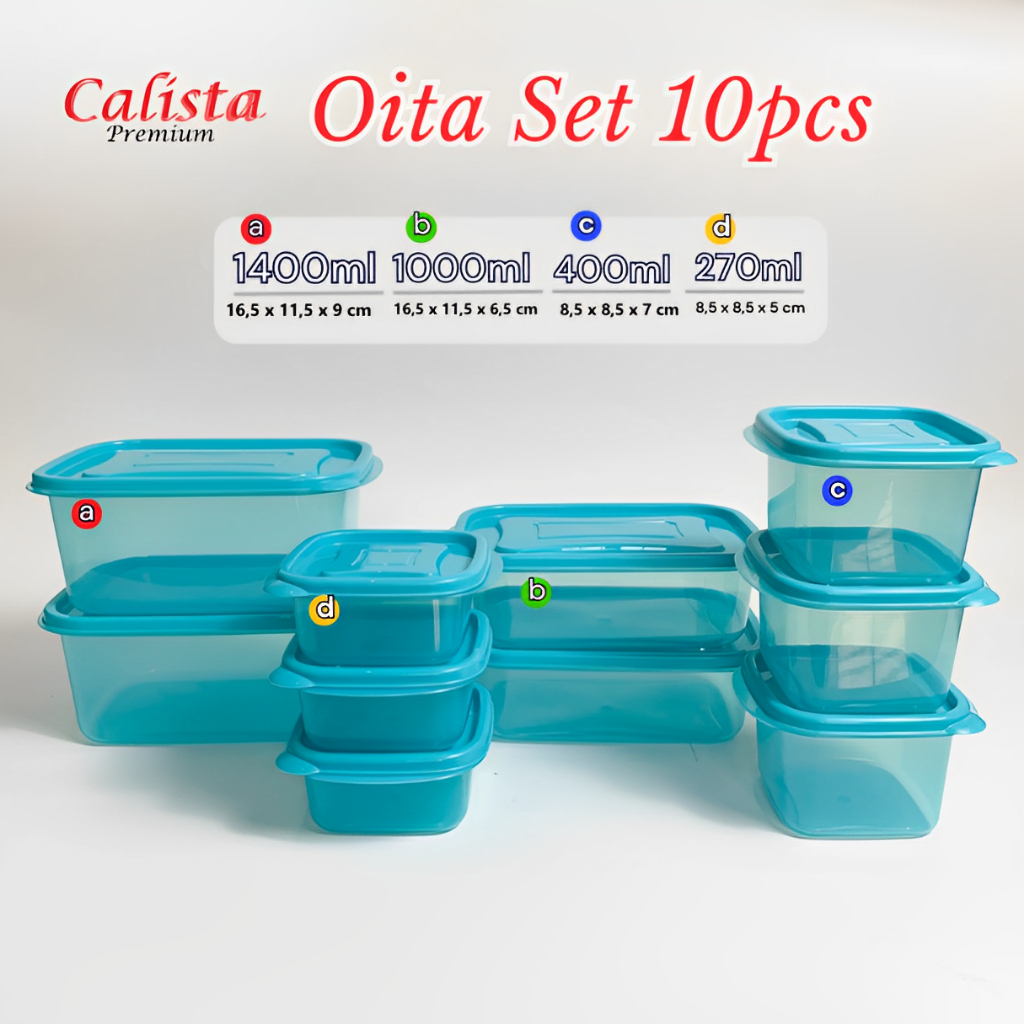 Jual Calista Oita Premium set isi 10 pcs Food Preparation Kulkas Wadah Multifungsi Box Kotak ...