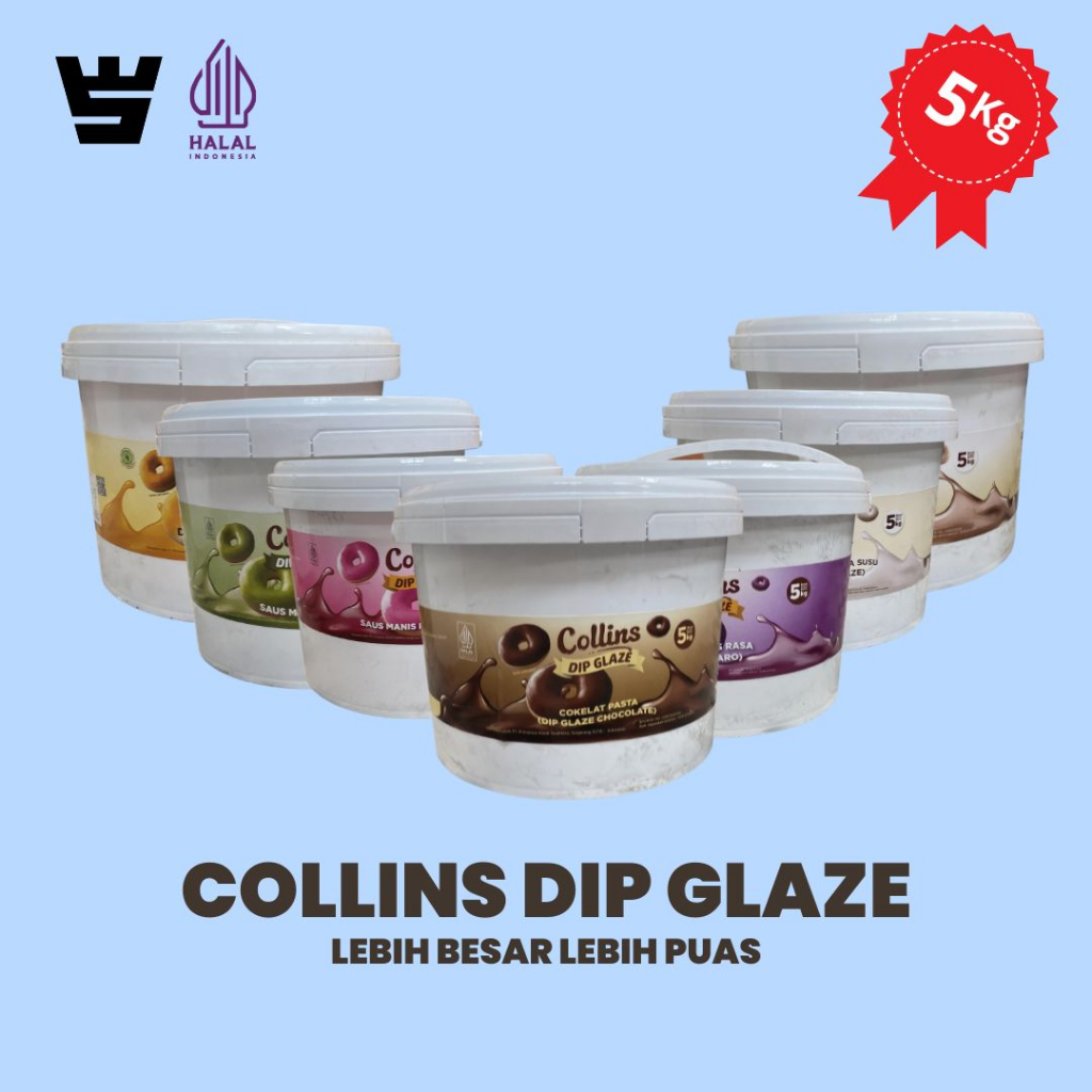 Jual Collins Dip Glaze 5 Kg Selai Coklat Rasa Choco / Greentea / Taro ...